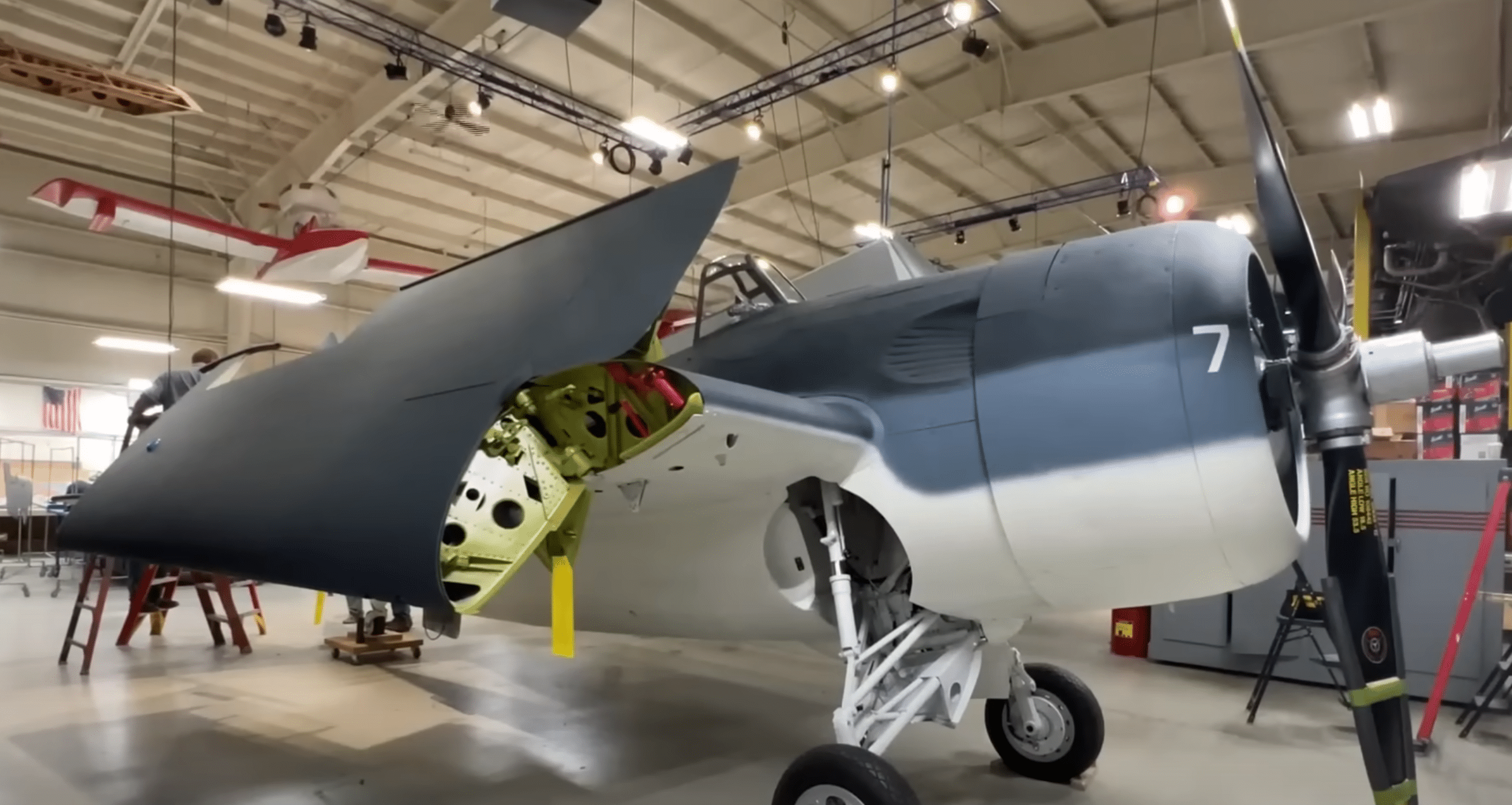 A FM-2 Wildcat Fighter Submerged Underwater For 68 Years Restored Back ...