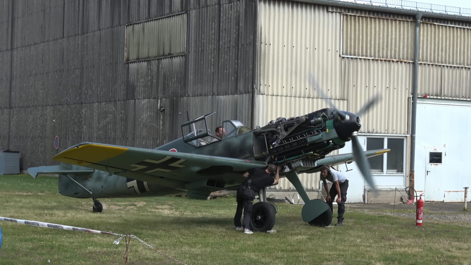 Messerschmitt ME109 E-4 D-FEML 26 during ground runs - World War Wings