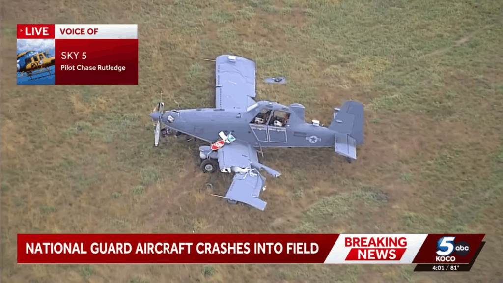 New USAF OA-1K Skyraider II Crashes in Oklahoma During Training Flight ...
